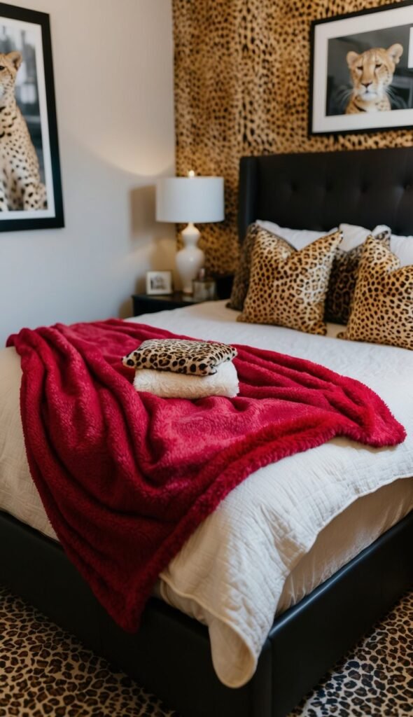 Bold Style Lives in 21 Red and Cheetah Bedroom Ideas
