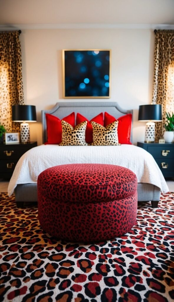 Bold Style Lives in 21 Red and Cheetah Bedroom Ideas