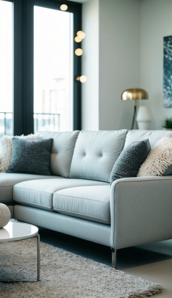 Chic Spaces Await in 22 Light Grey Couch Living Room Ideas